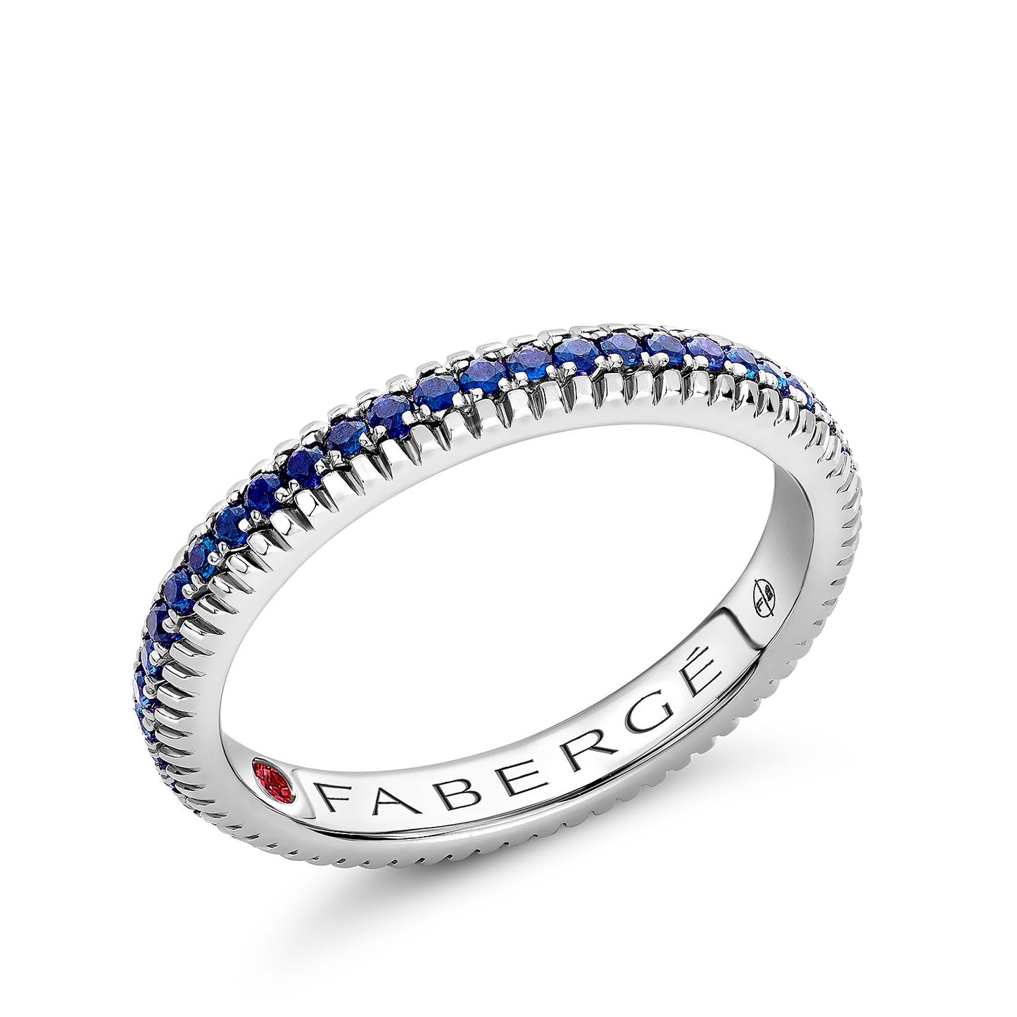 Colours of Love White Gold Sapphire Fluted Eternity Ring | Fabergé ...
